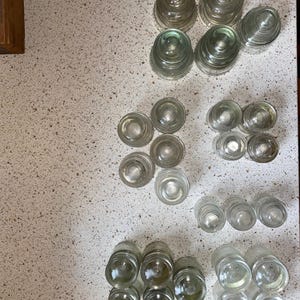 Clear Glass Phone Insulators. Hemingway Armstrong Insulators. Greenish ...