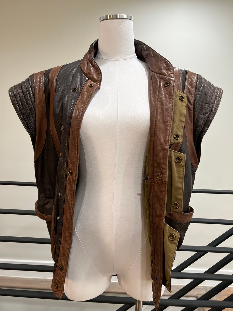 1980s New Wave Mens Brown Leather Vest - Etsy