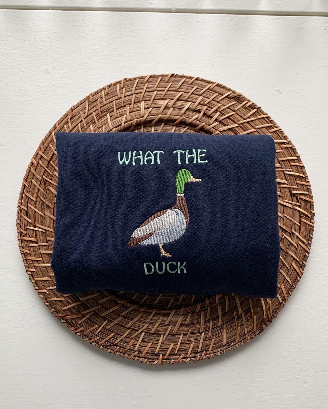 What the Duck Duck Embroidered Sweatshirt | Kawaii Duck Crewneck ...