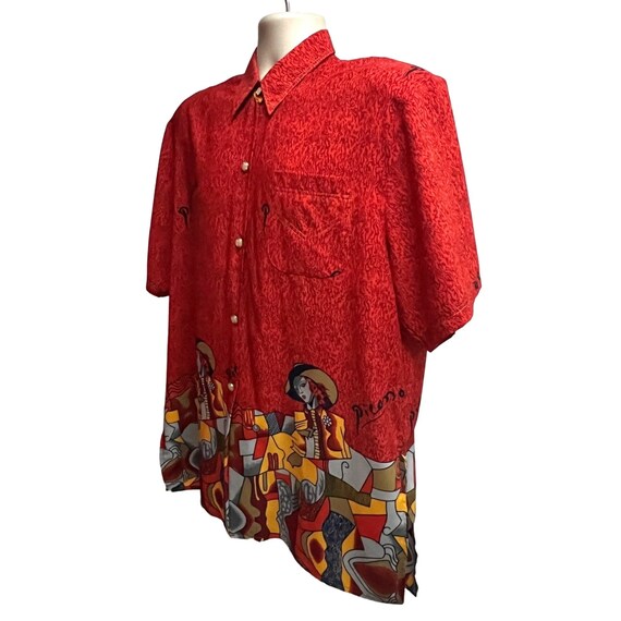 Pablo Picasso Womens Pop Art Print Button Front Camp … - Gem