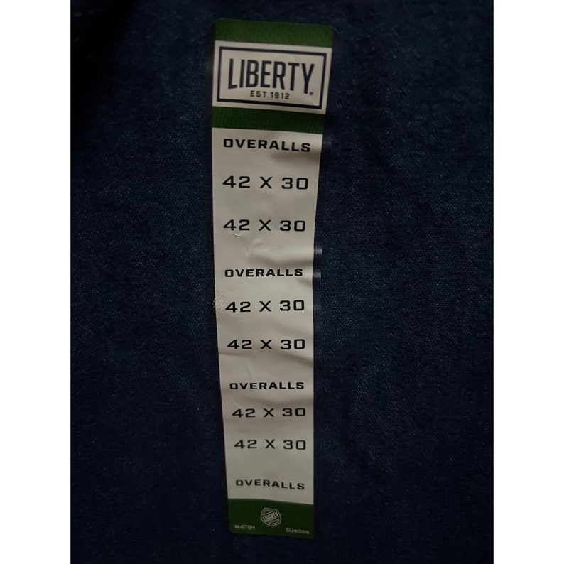 Liberty Mens Blue Relaxed Denim Bib Carpenter Overalls 42x30 Adjustable ...