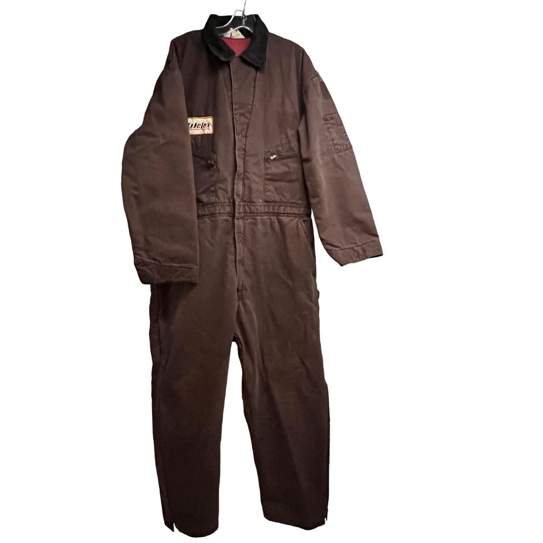 Pride Maker Mens Vintage Brown Oil Field Mechanic Zip up Coveralls Work ...