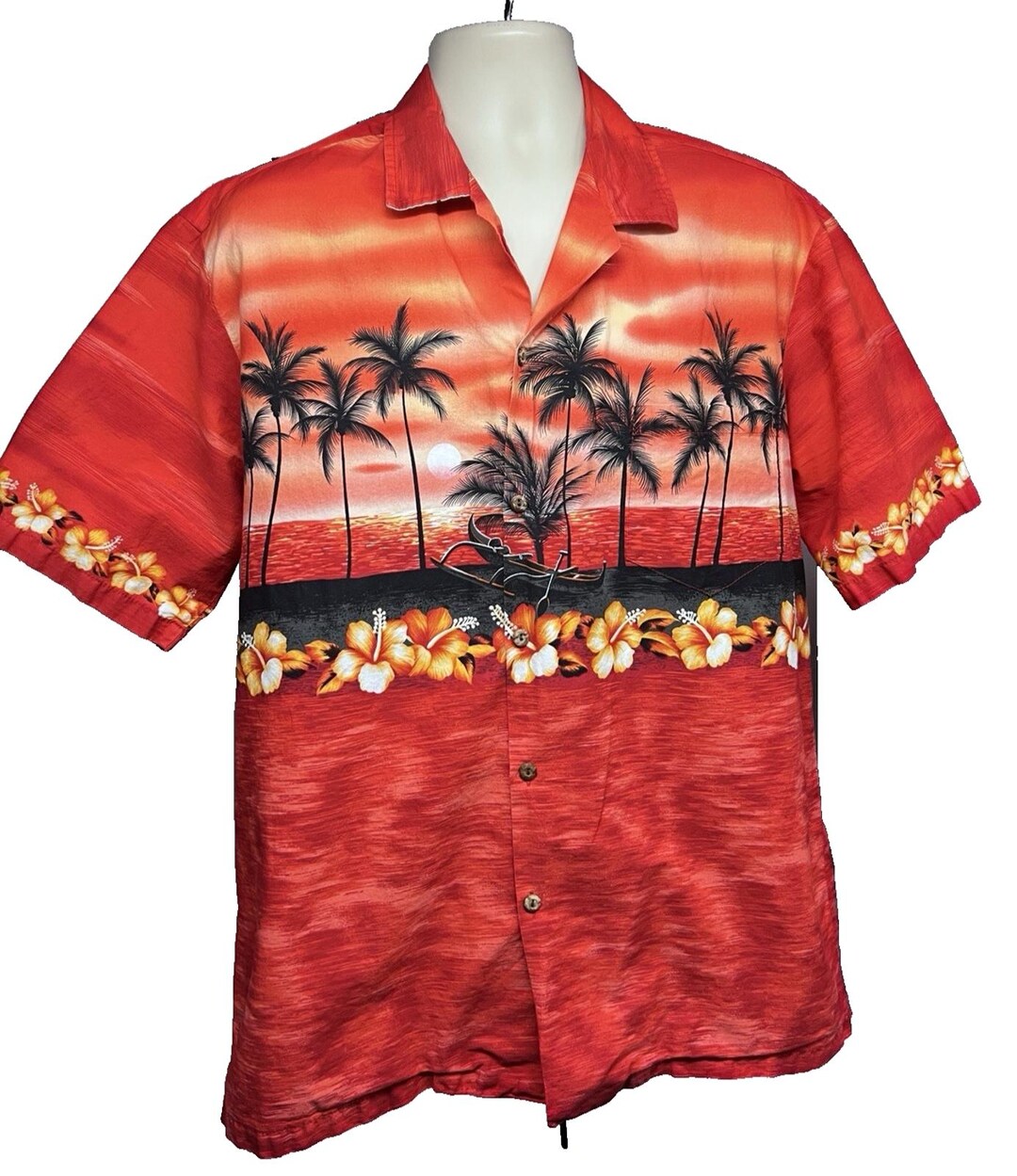 Winnie Fashion Mens Vintage Hawaiian Aloha Button up Shirt XL Pocket ...