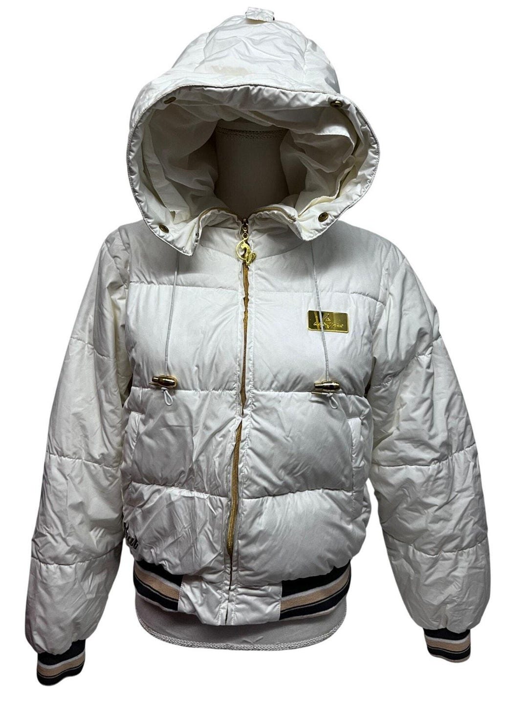 Baby Phat White Down Puffer Zip Hood Vintage Y2K Womens Jacket Coat ...