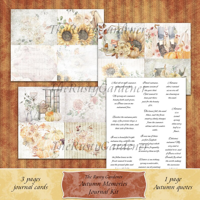 Printable Autumn Memories Journal, Junk Journal, Digital Download ...