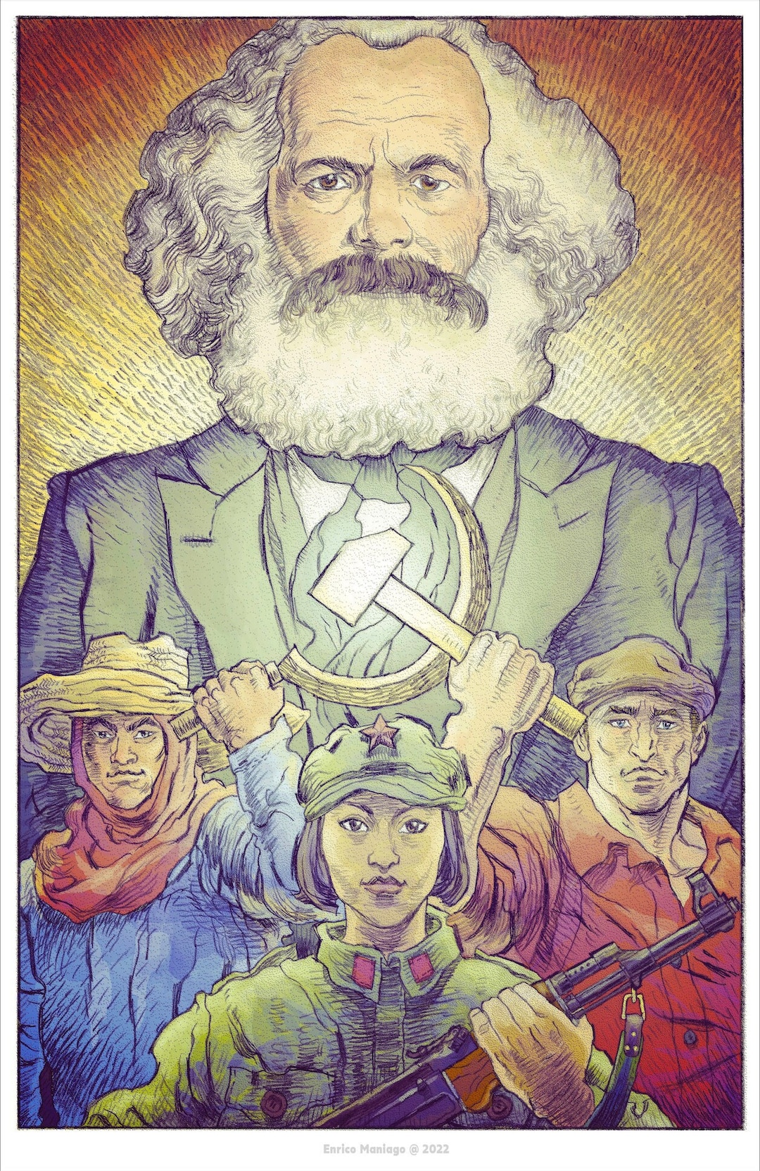 Karl Marx 200 Years Full Color - Etsy