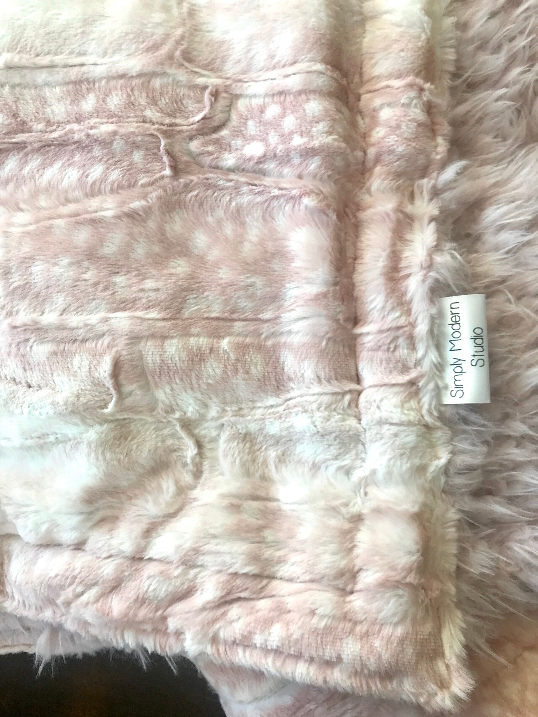 Rosewater Pink Faux Fur Throw, Pink Llama Faux Fur Throw, Pink Deerskin ...