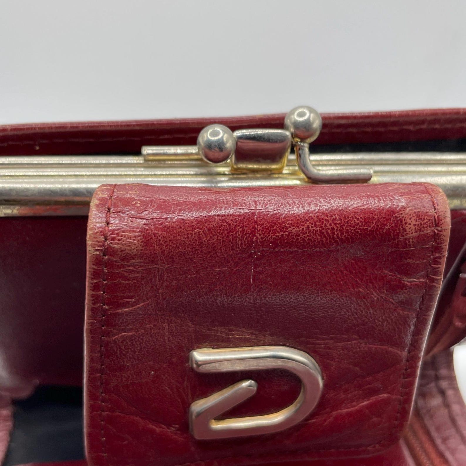 Vintage Red Leather Buxton Continental Clutch 28 Wallet With Box Button ...