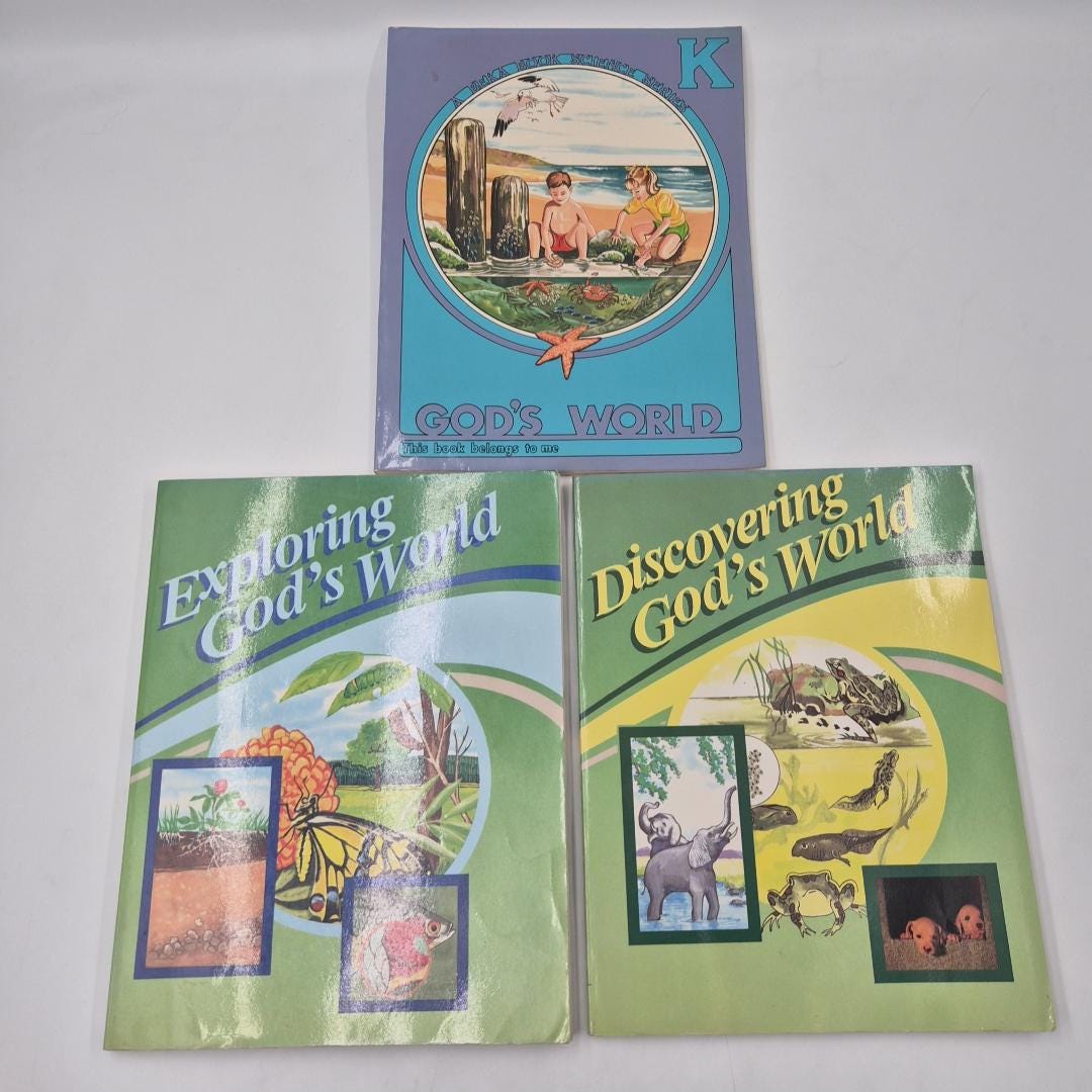 VTG 80s 3 Beka God's World Student Teacher Set Book Workbook Homeschool ...