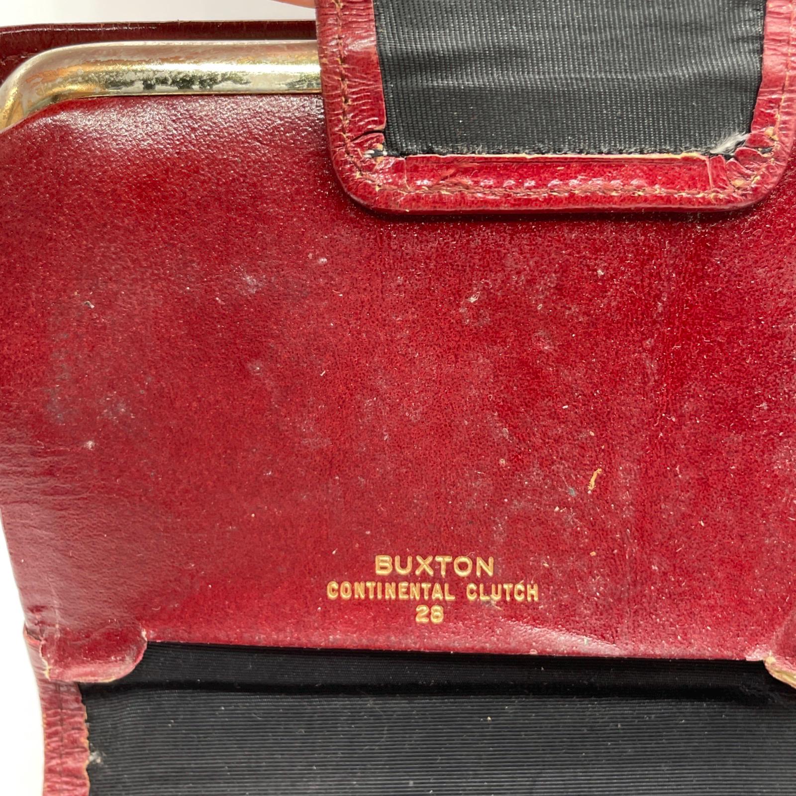 Vintage Red Leather Buxton Continental Clutch 28 Wallet With Box Button ...