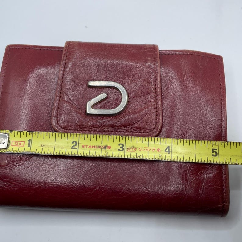 Vintage Red Leather Buxton Continental Clutch 28 Wallet With Box Button ...
