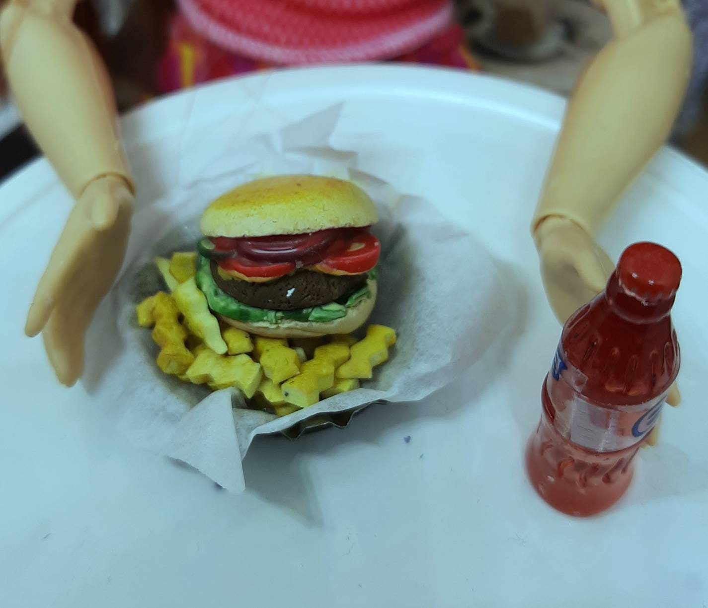 Set of Dollhouse Burger Meals With Drinks, 1:6 Scale - Etsy