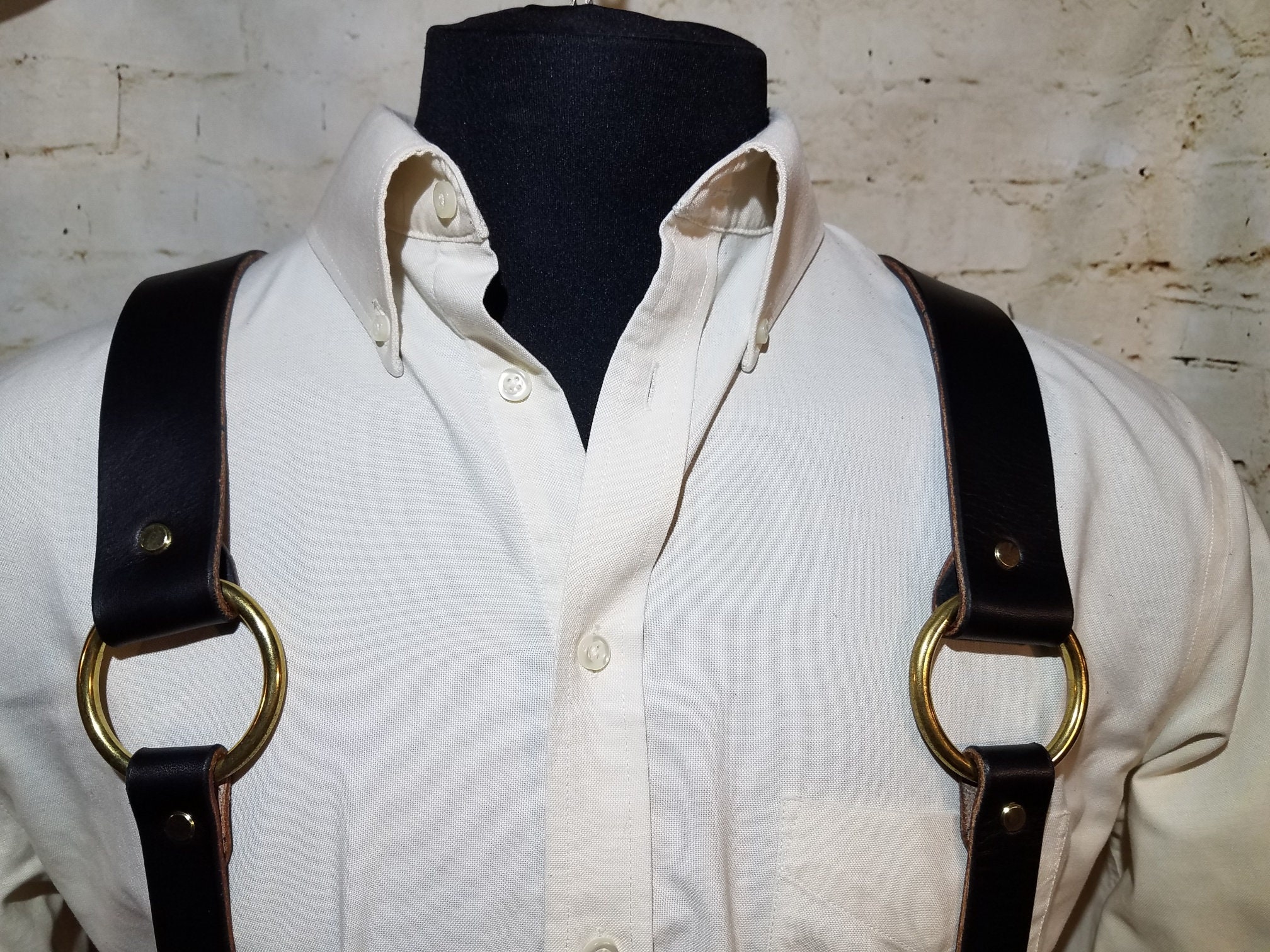 Custom Leather Harness Suspender, Full Back, Black, Large/xl Ready to ...