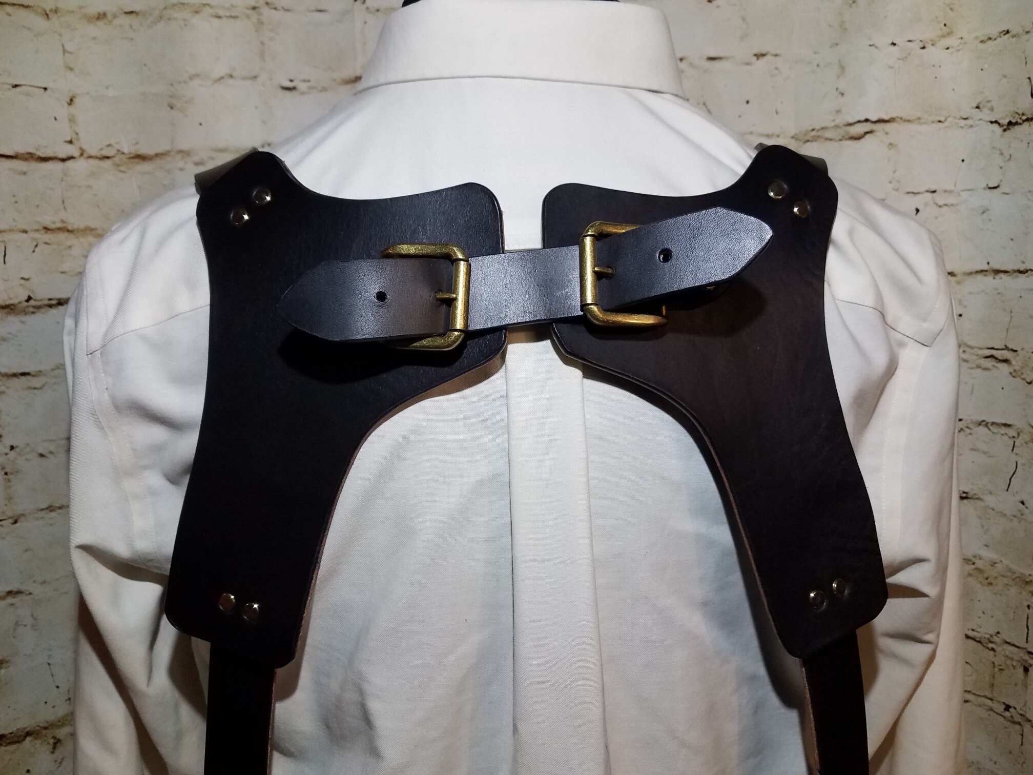 Custom Leather Harness Suspender, Full Back, Black, Large/xl - Ready to ...