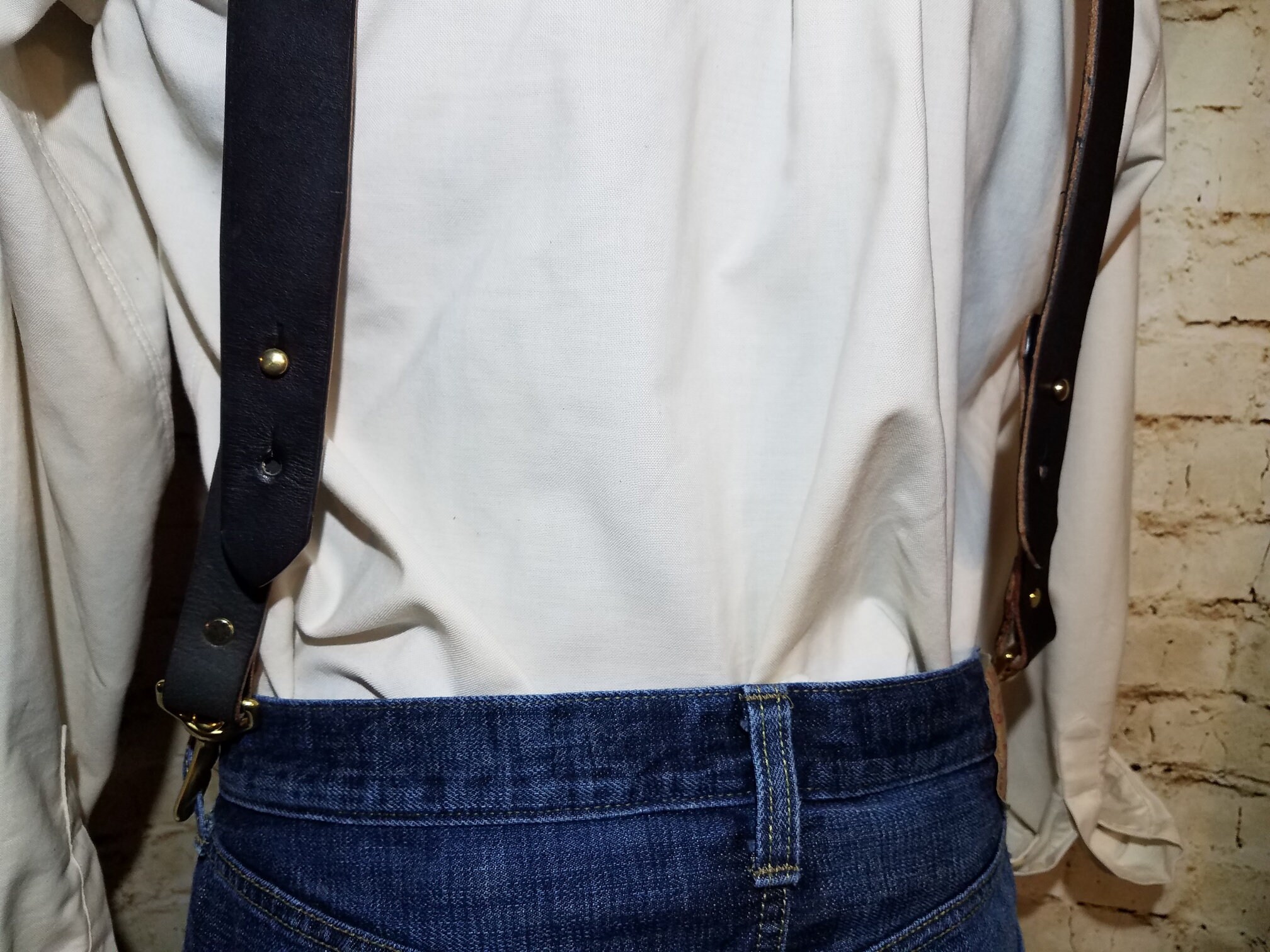 Custom Leather Harness Suspender, Full Back, Black, Large/xl Ready to ...