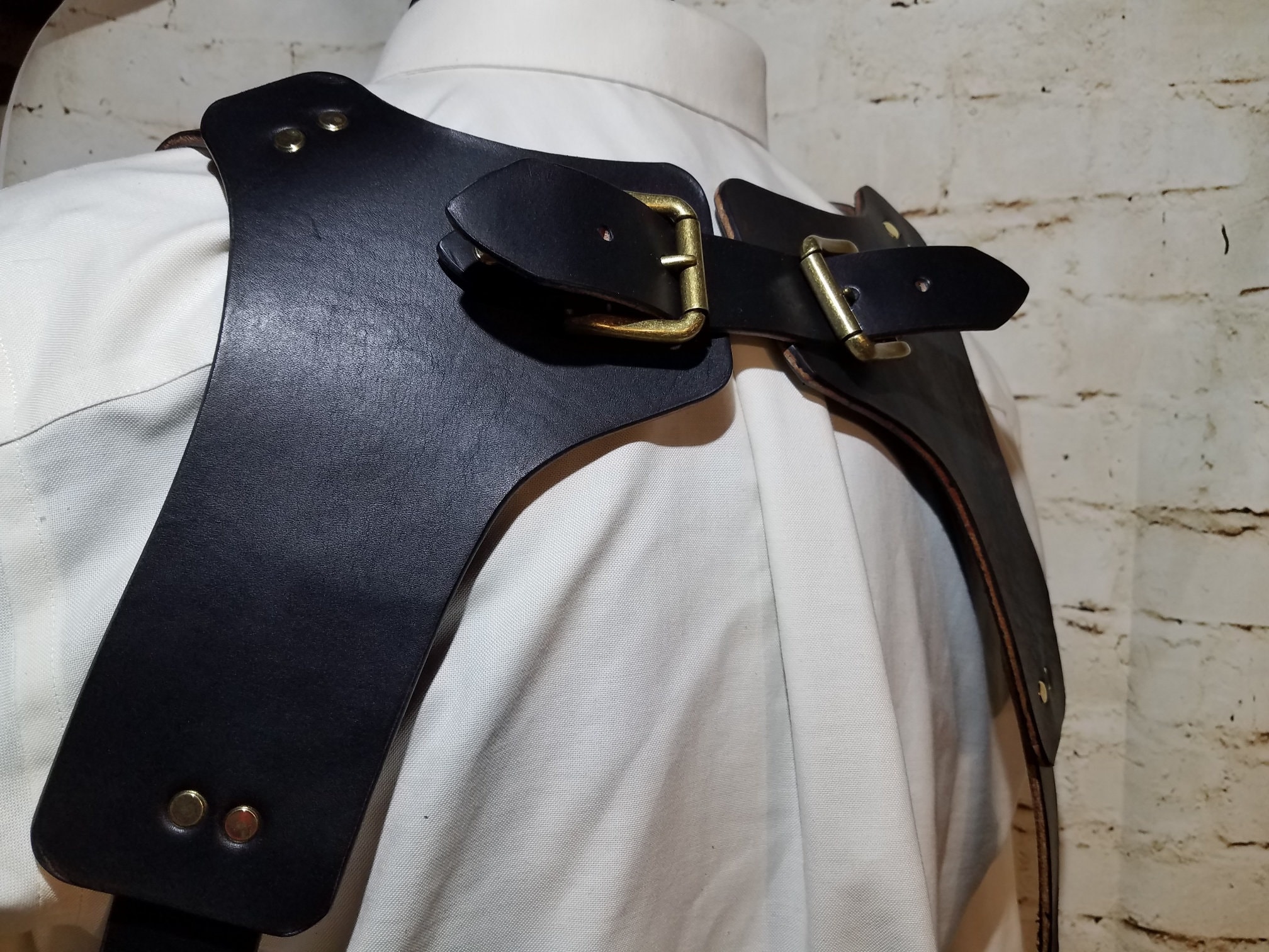 Custom Leather Harness Suspender, Full Back, Black, Large/xl Ready to ...