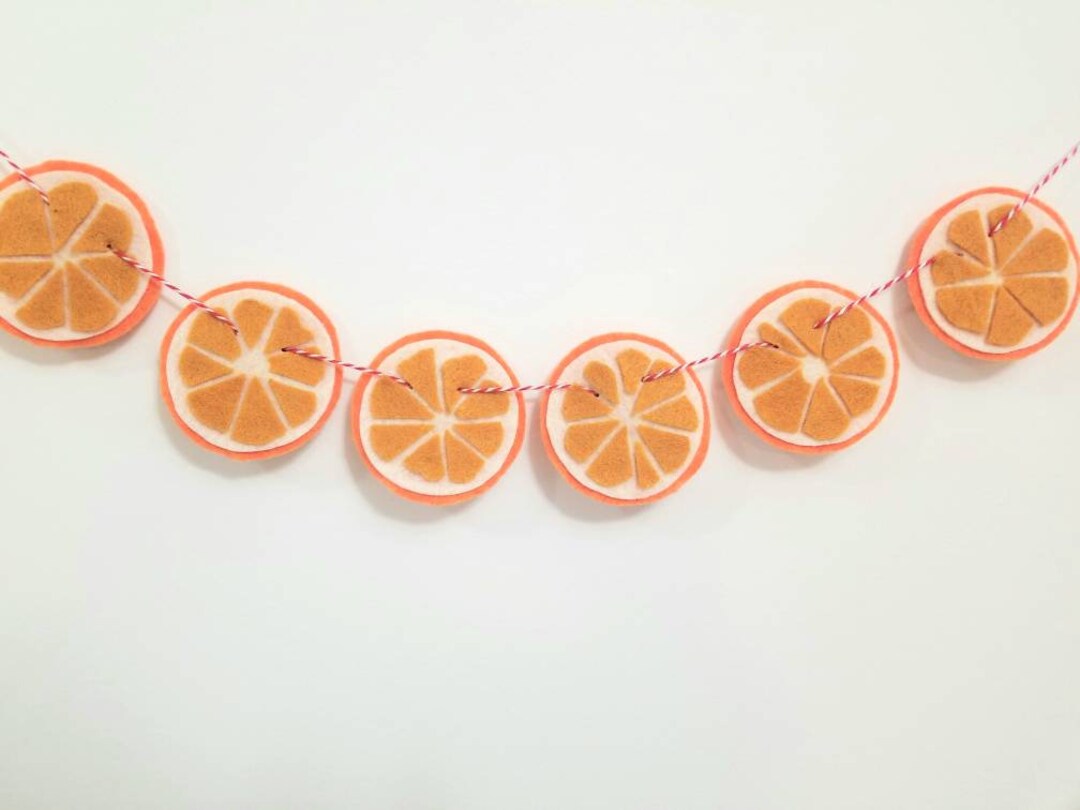 Felt "dried" Orange Garland Banner Bunting Minimalist Mantel or Tree ...