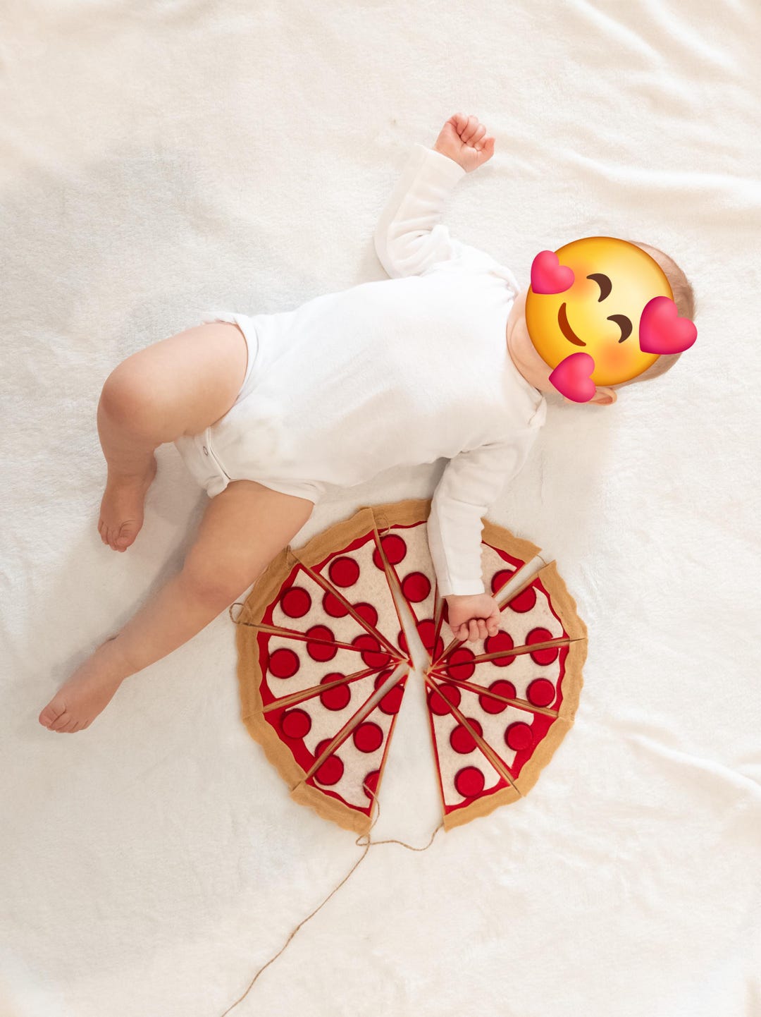Felt Pizza Slice Garland – Baby Monthly Milestone Photo Prop | 12 Slice ...