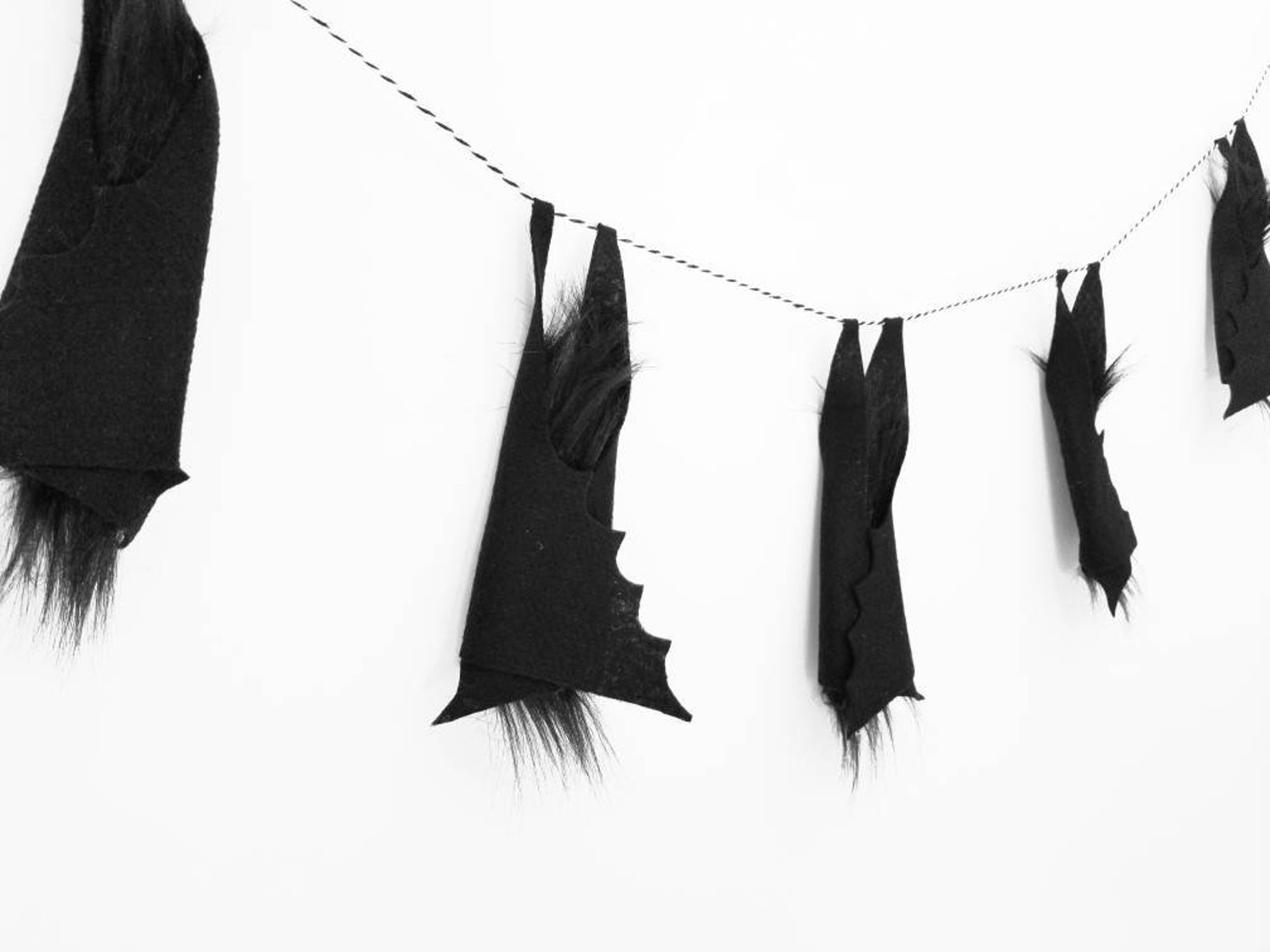 Halloween Hanging Sleeping Bats Black Felt Garland Banner - Etsy