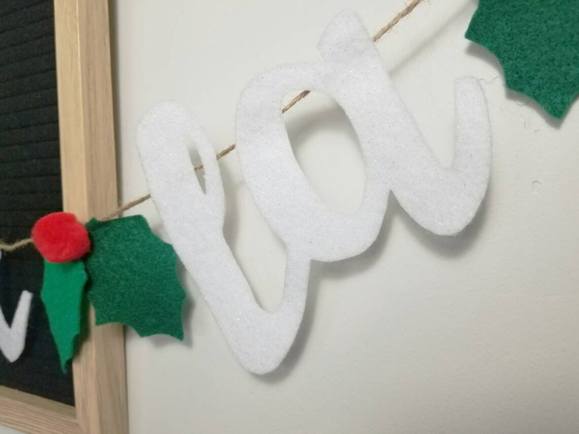 Fa la la la la holly felt Christmas garland banner bunting | Etsy