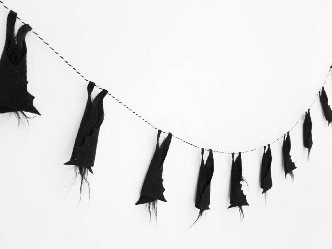 Mini Halloween Bats Garland Banner Bunting Felt Hanging - Etsy