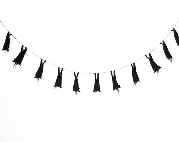 Mini Halloween Bats Garland Banner Bunting Felt Hanging Sleeping Bats ...