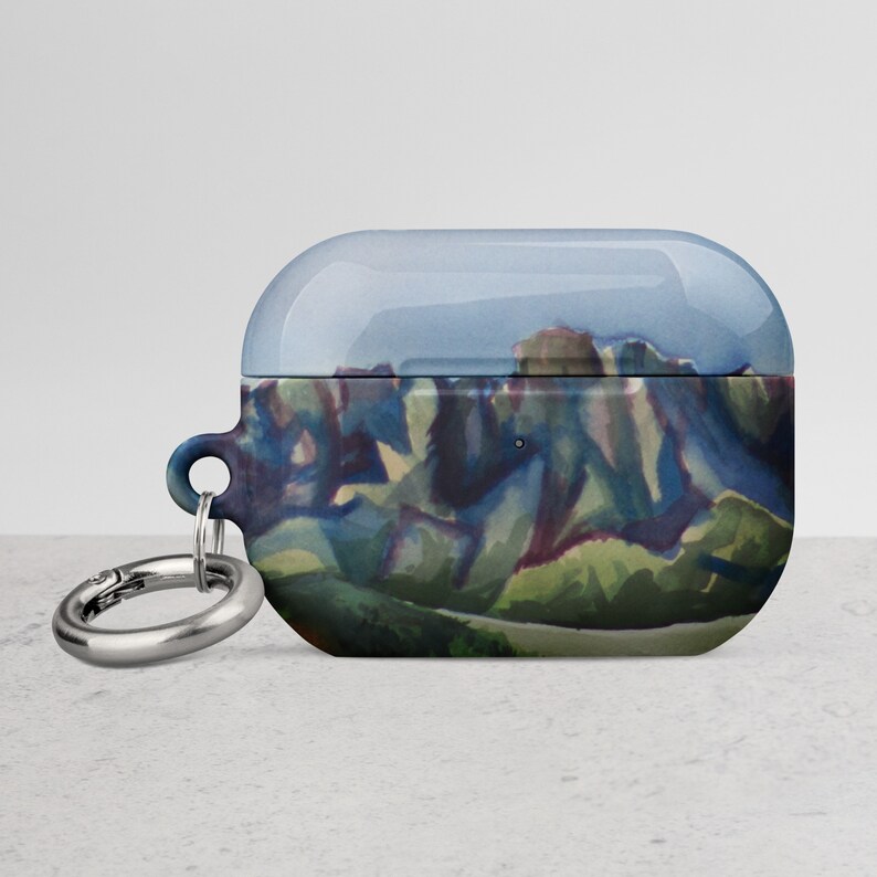 Desert Mountain Watercolor Painting on Case for Airpods® - Etsy