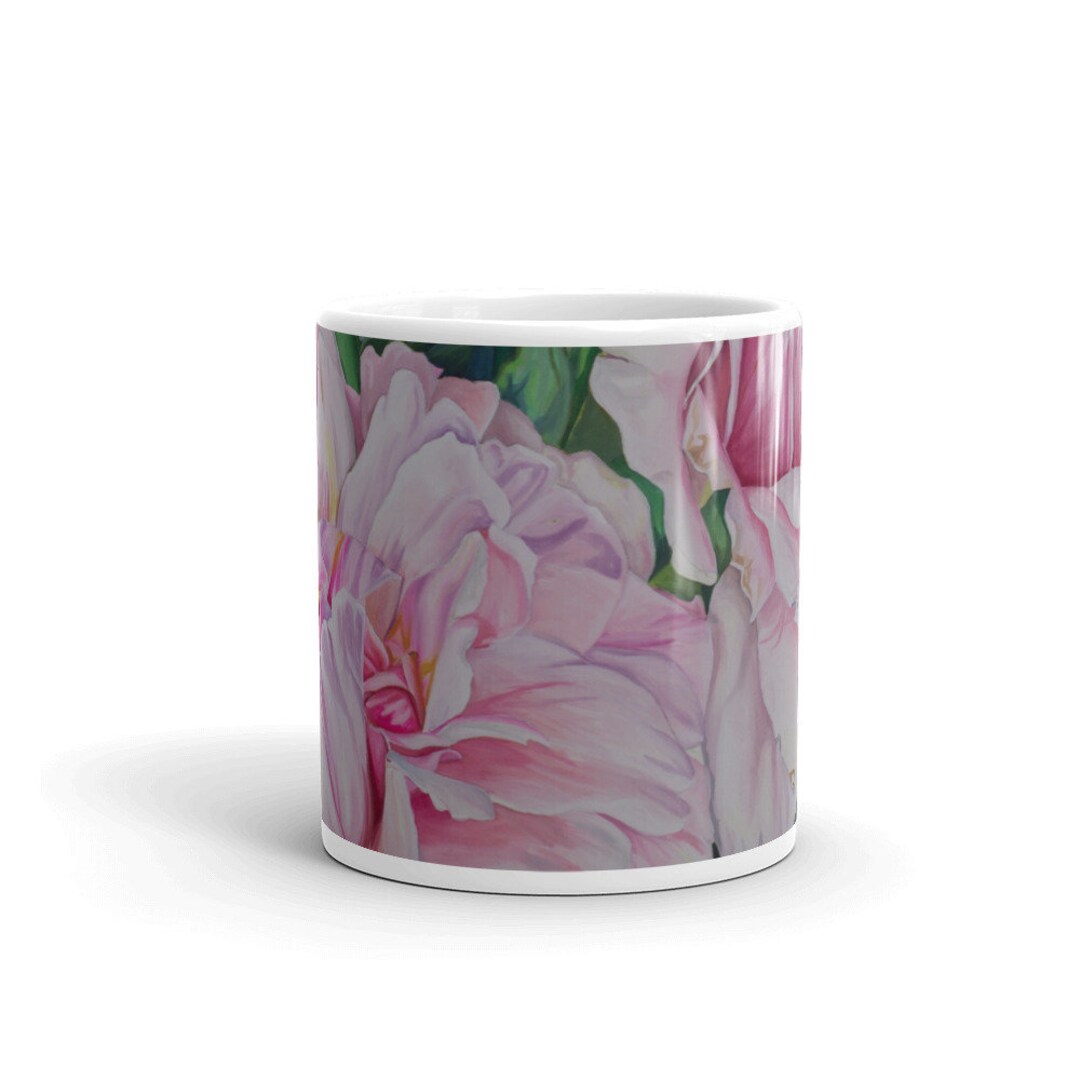Pink Floral MUG Watercolor Painting on Coffee Mug - Etsy