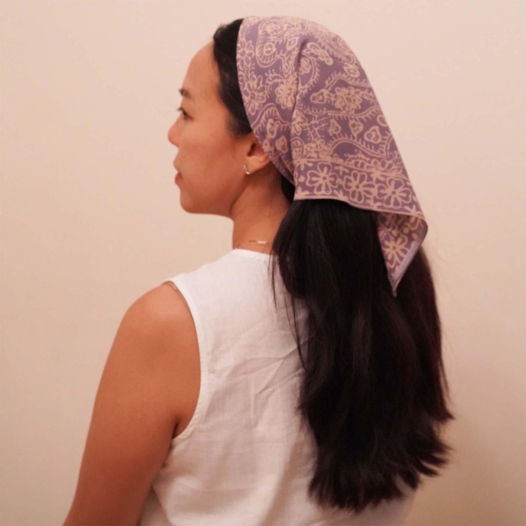 Batik Bandana, Gray Lightweight 100% Cotton, Hand Dyed Hand Printed ...