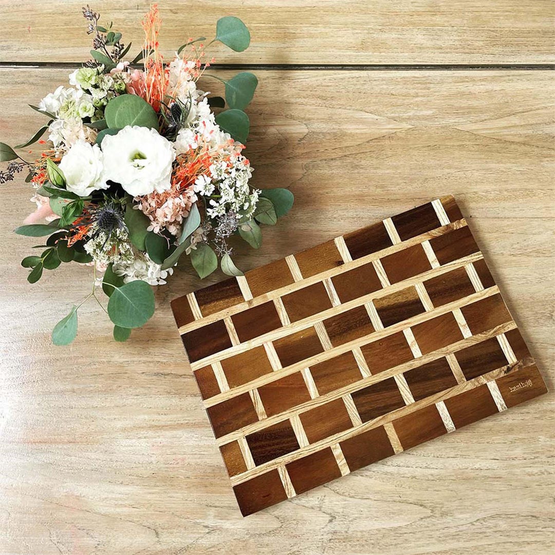 Handmade Sungkai Suar Wood Cutting Board: Eco Friendly Cheese Platter ...