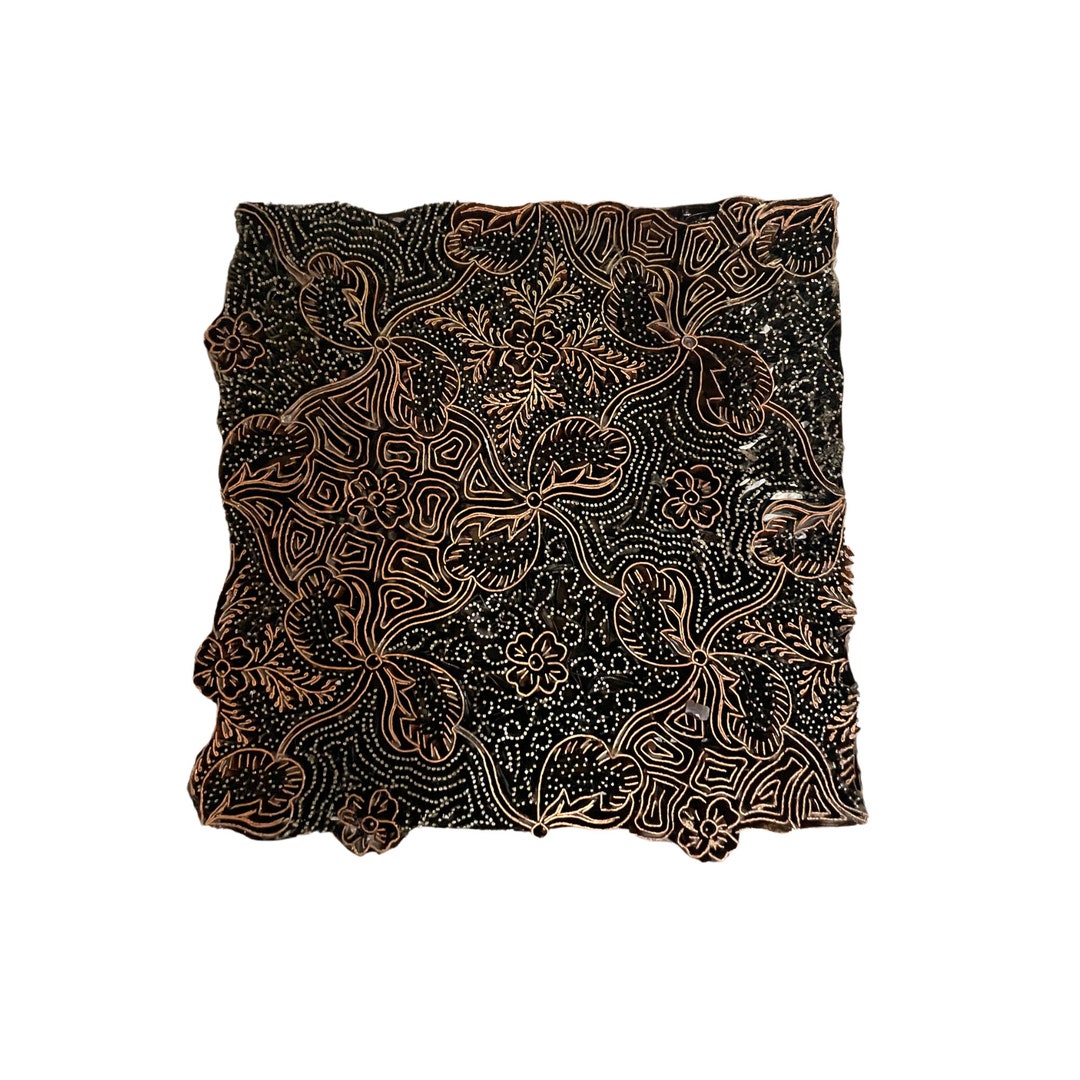 Batik Copper Cap Stamp Indonesian Metal Hand-stamped Vintage, Flower ...