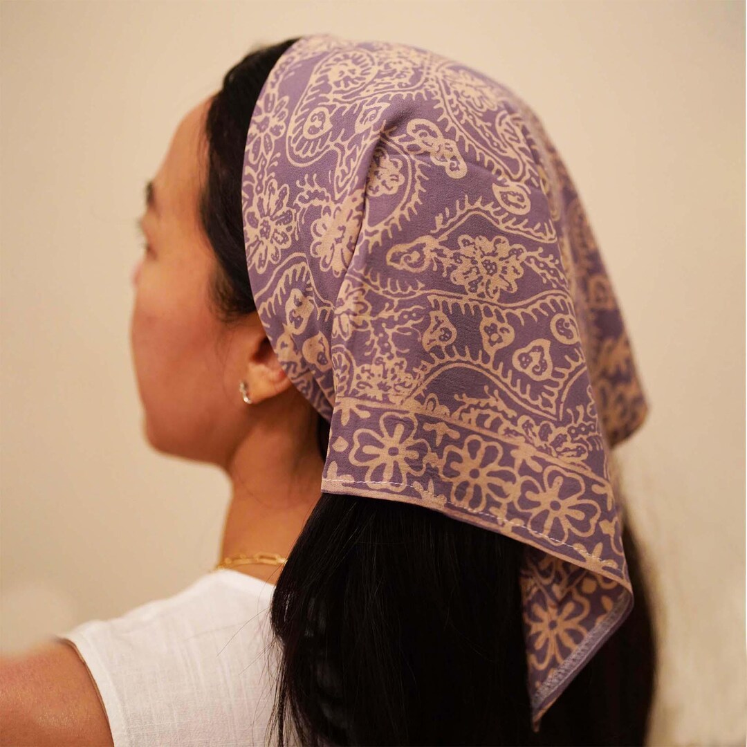 Batik Bandana, Gray Lightweight 100% Cotton, Hand Dyed Hand Printed ...
