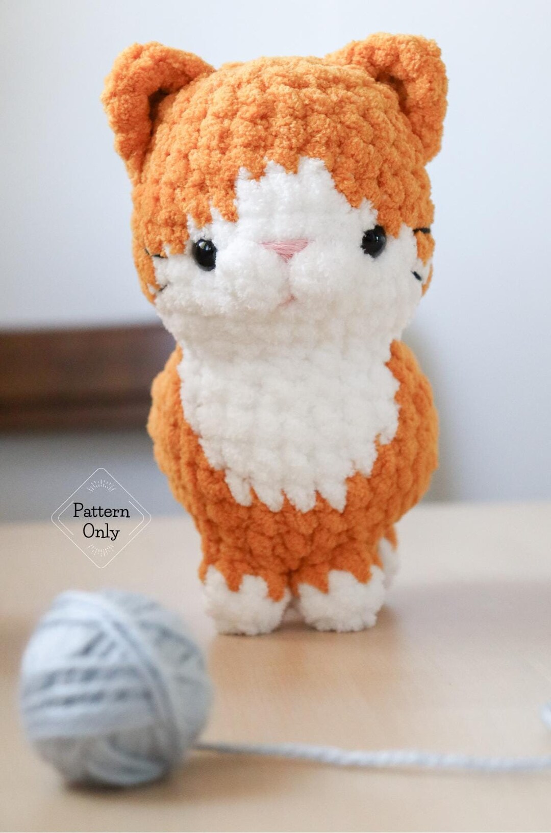 PATTERN/INSTRUCTIONS Cat, Amigurumi Cat Pattern, Low-sew Cat Pattern ...
