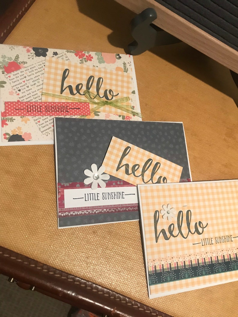 Hand Stamped Hello! Little Sunshine! Cards Any Occasion - Set of 3 - Etsy