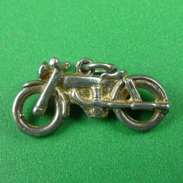 Vintage Sterling Motorcycle Charm - Etsy