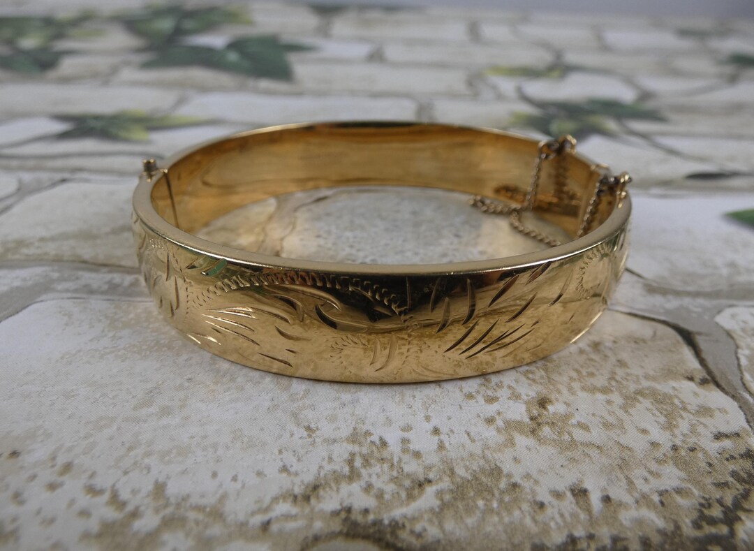 Vintage Victorian Style Rolled Gold Bangle / Cuff / Bracelet - Etsy