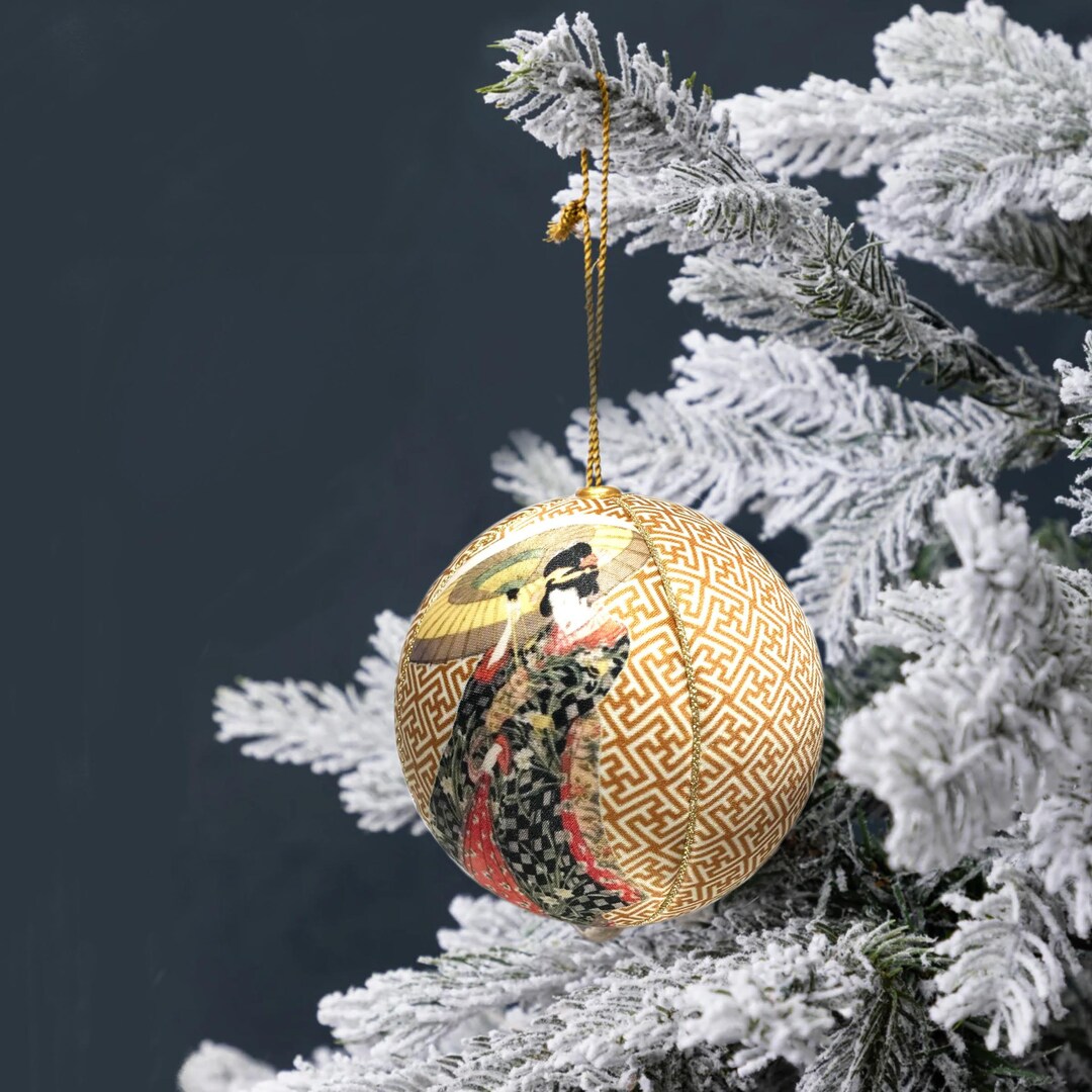 Christmas Ball, Geisha,home Decor, Christmas, Silk,japan,gift,handmade ...
