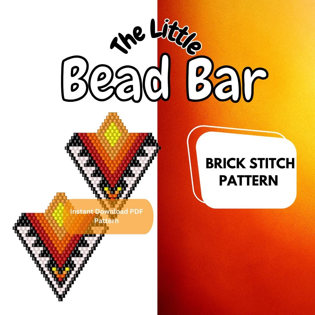 Brick Stitch Pattern, Seed Beaded, Tribal, Native Inspired, Boho ...