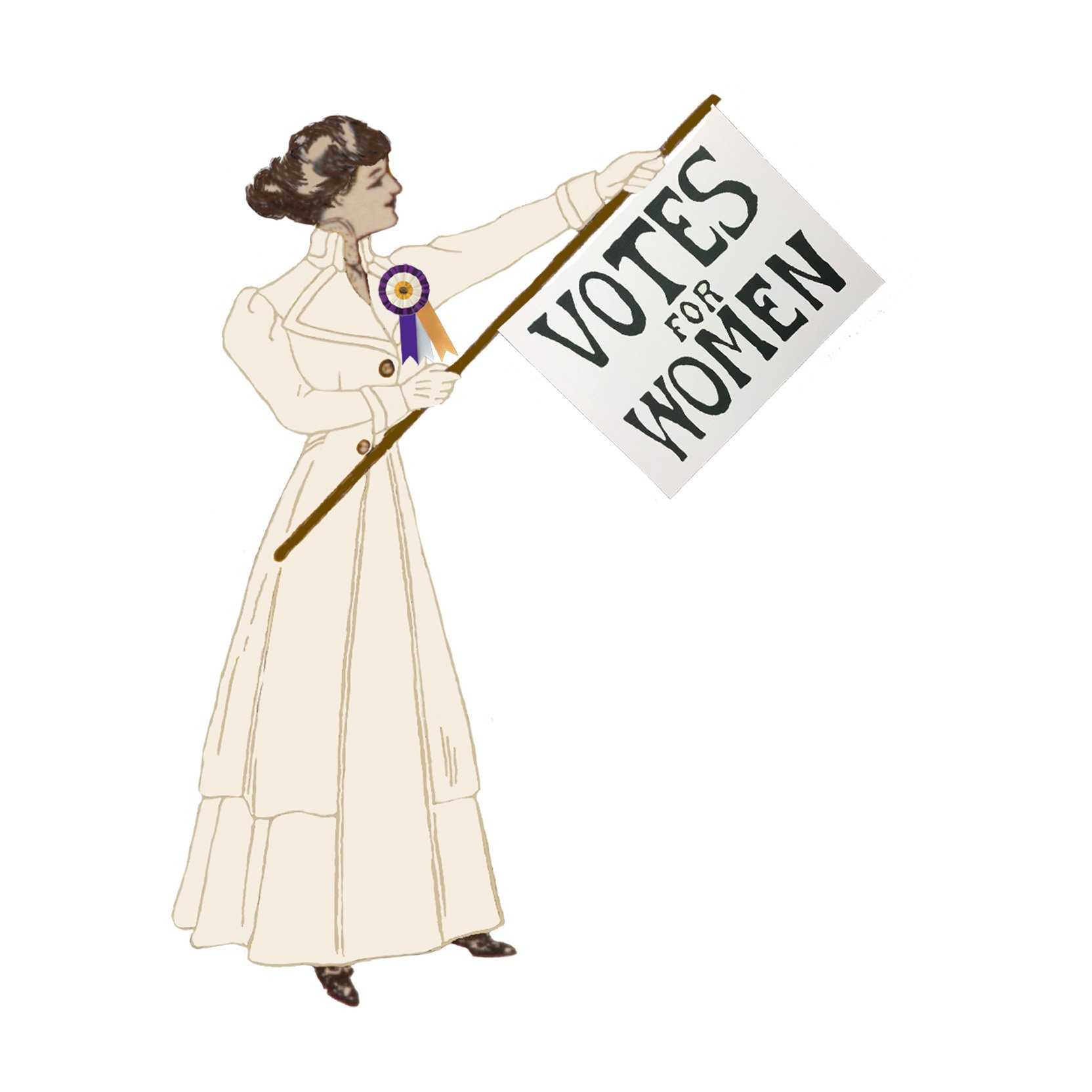 Suffragette Suffragist Votes for Women Satin ROSETTE Costume Accessory ...