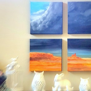 Monument Valley 2 a 4-panel 24x24 Acrylic Painting of the - Etsy