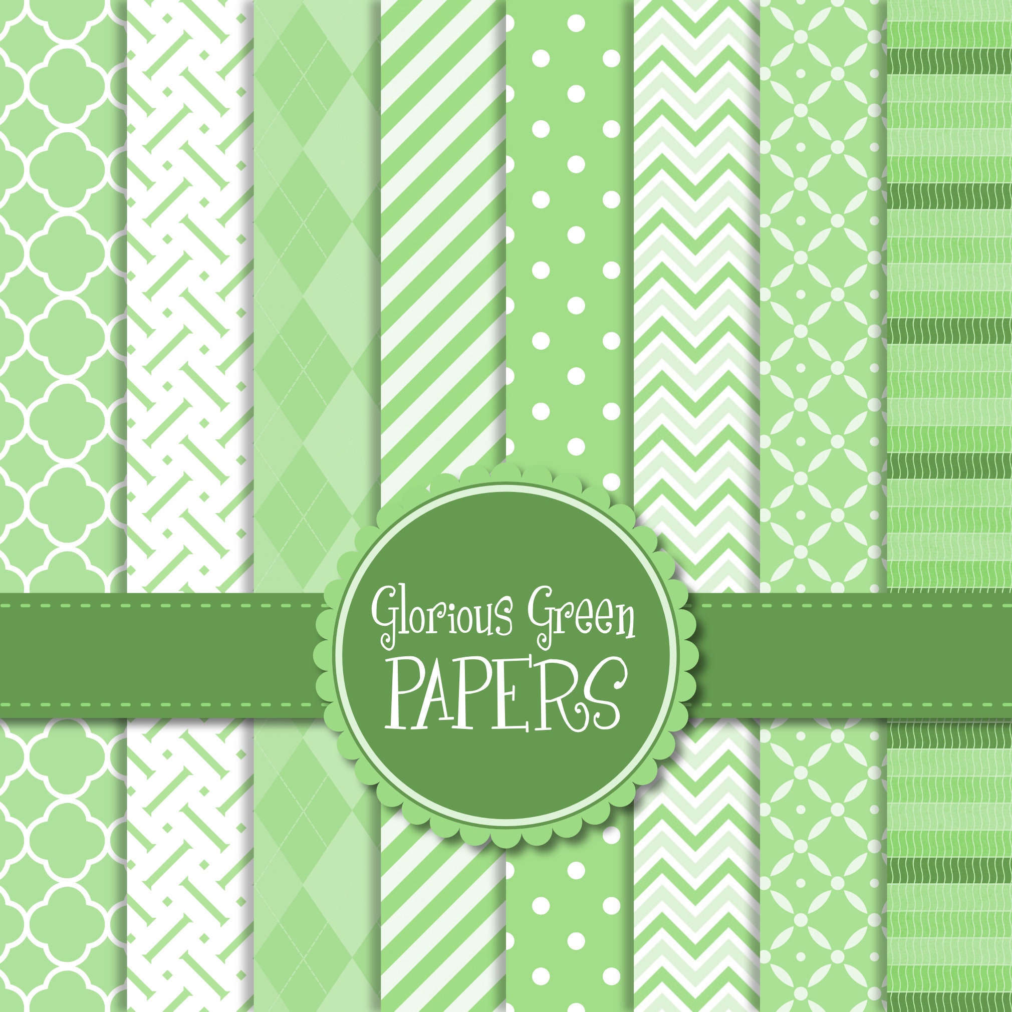 Paquete de papel verde papel imprimible de 8.5 x 11 pulgadas | Etsy