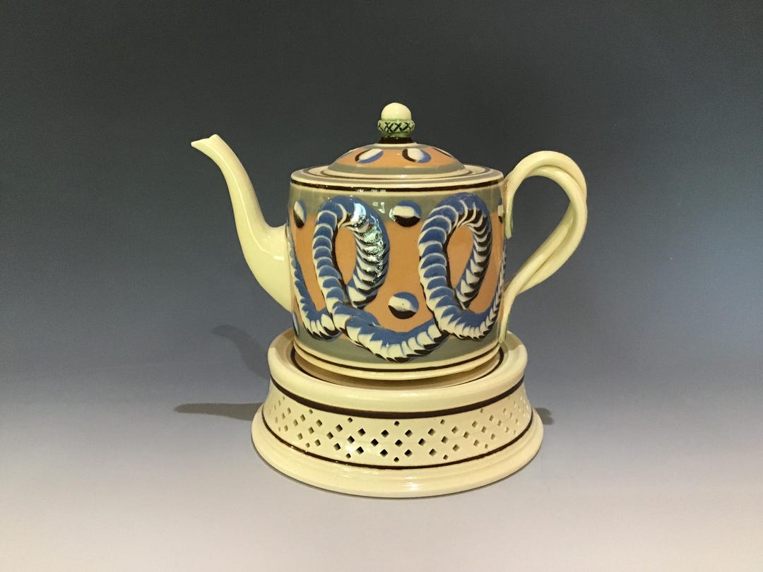 Mocha Ware, Teapot Handmade With Stand - Etsy