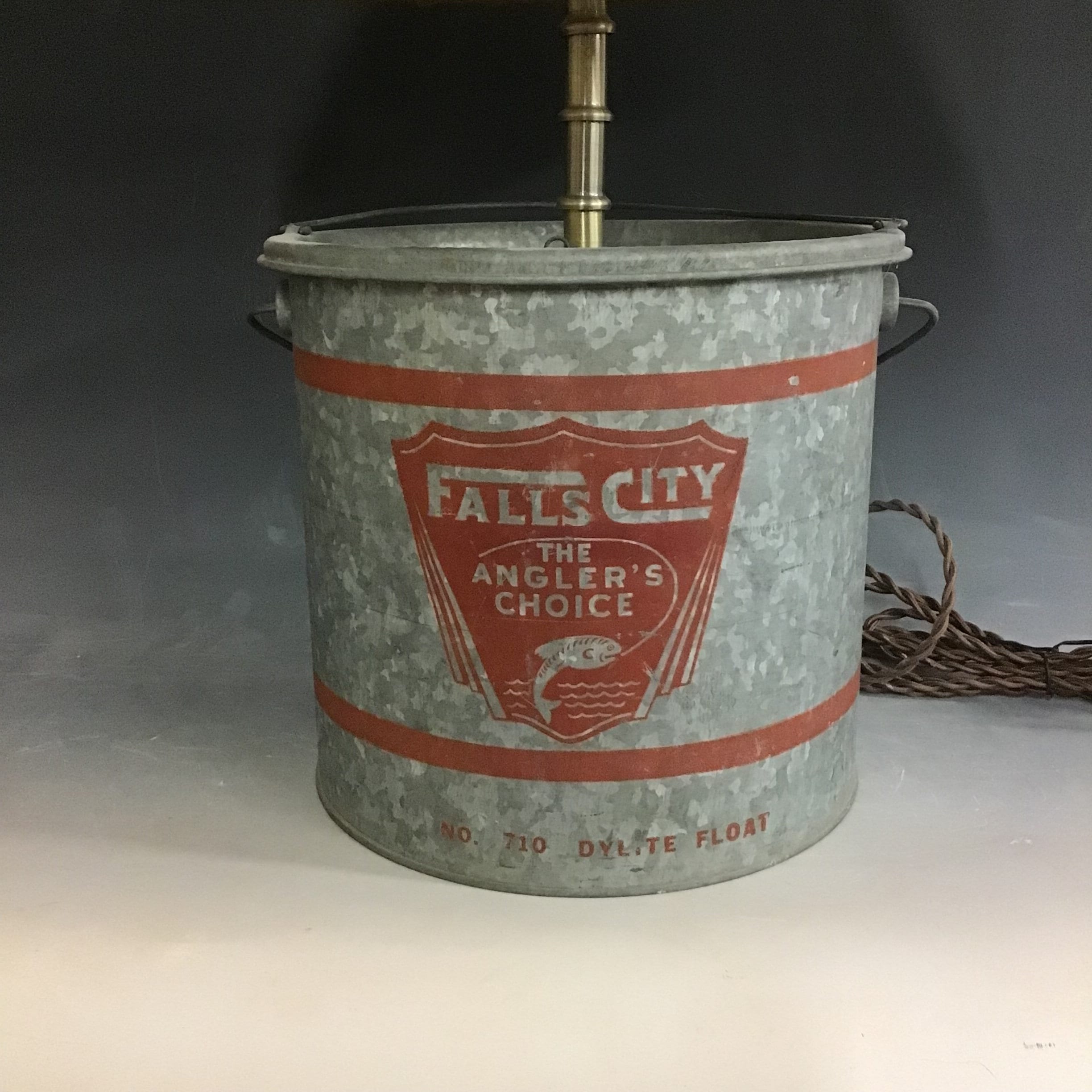 Vintage Minnows Bucket Lamp With Fish Shade - Etsy