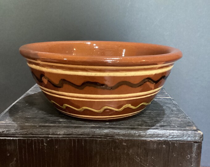 Redware Slip Trailed Bowl - Etsy
