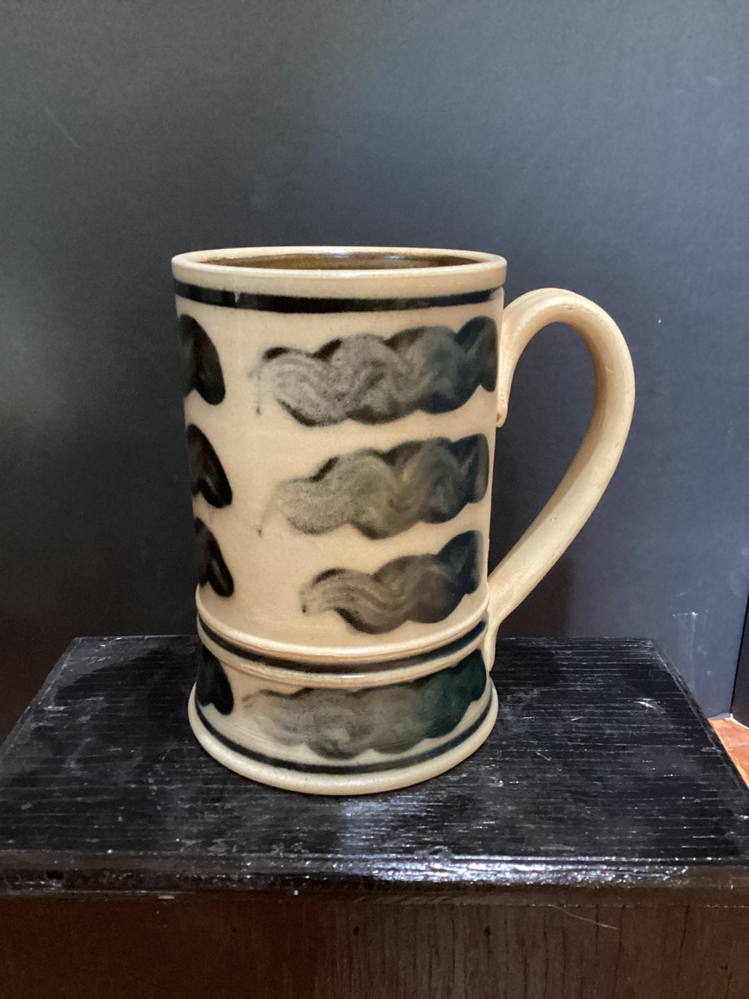 Salt Glazed Stoneware Mug With Cobalt - Etsy