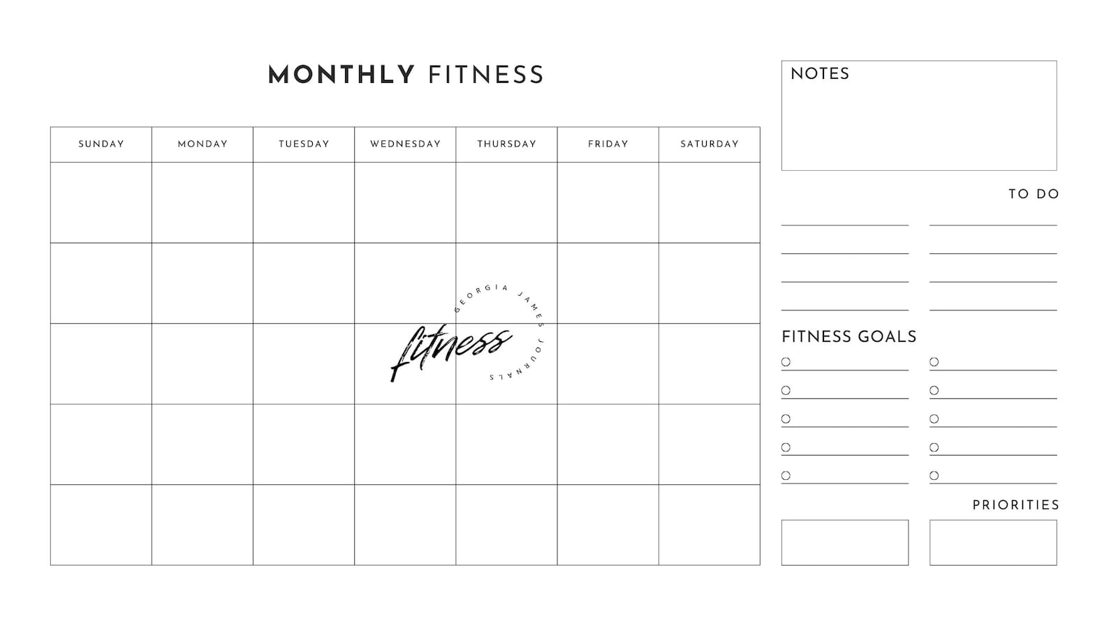 Ultimate Fitness Planner A4, A5, Letter Sizes Printable Workout and ...