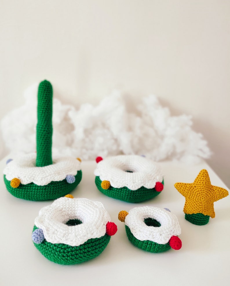 Crochet Christmas Tree Ring Stacker. Crochet Holidays Toy. Montessori ...