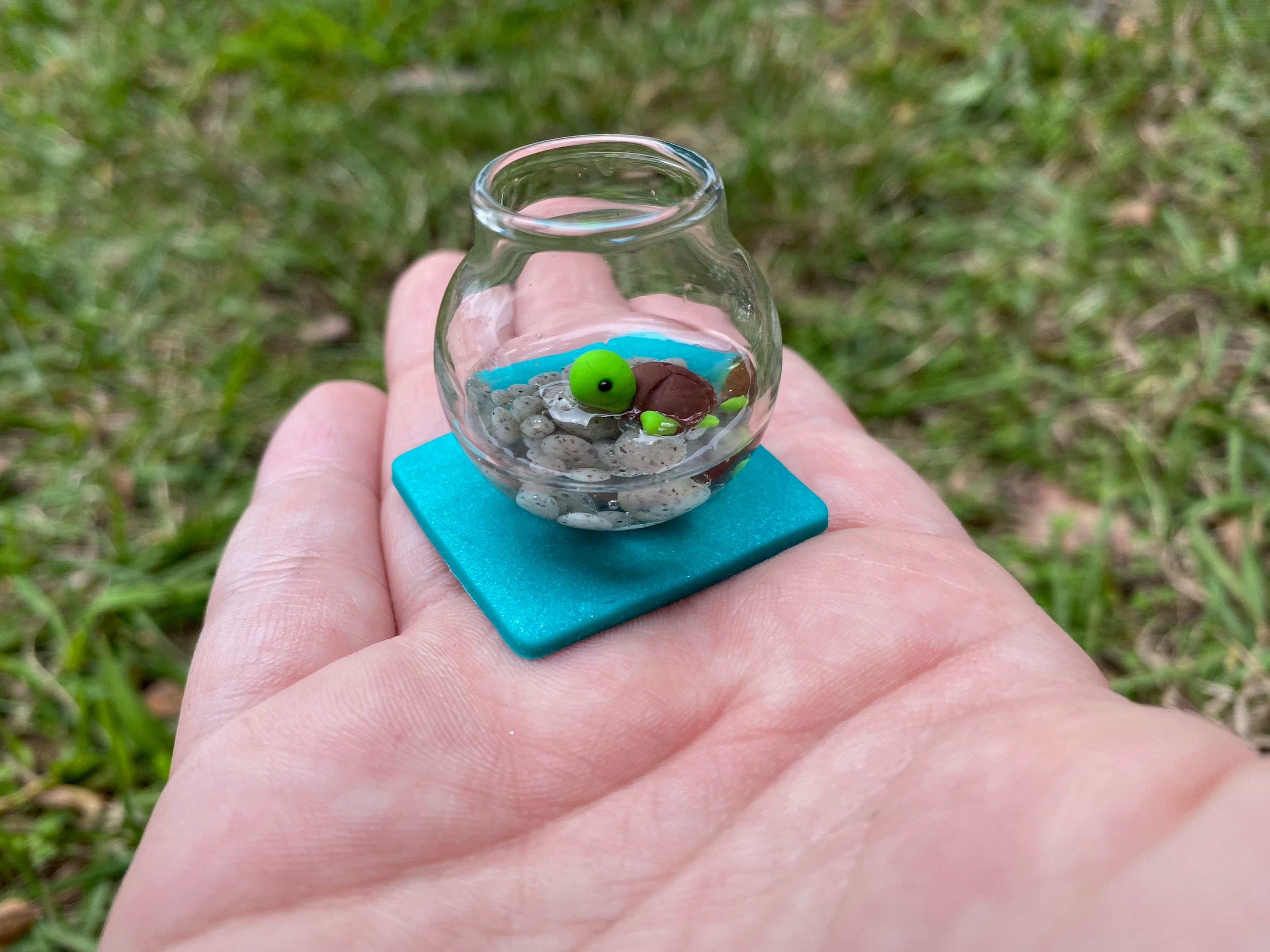 Mini Turtle Tank Polymer Clay Turtle Turtle Fish Bowl - Etsy