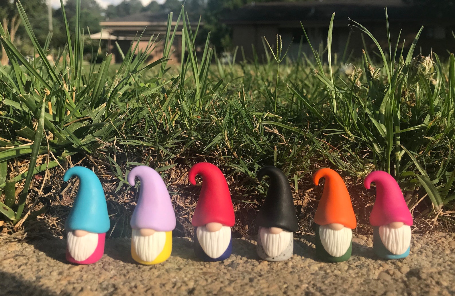 SET OF 6 Mini Garden Gnomes Polymer Clay Mini Gnomes for - Etsy