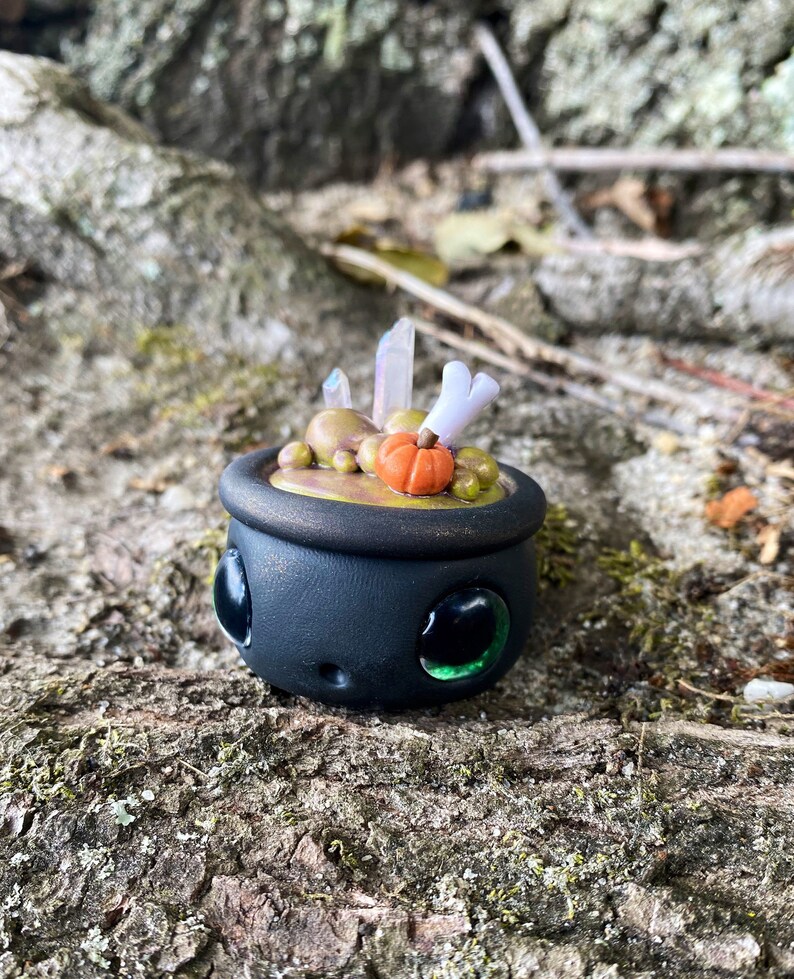 Kawaii Cauldron Halloween Figurine Witches Brew Figurine - Etsy
